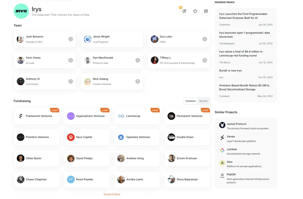 Web3 版 AWS 數據存儲 IRYS 即將 TGE！最後交互機會埋伏 - DA Labs
